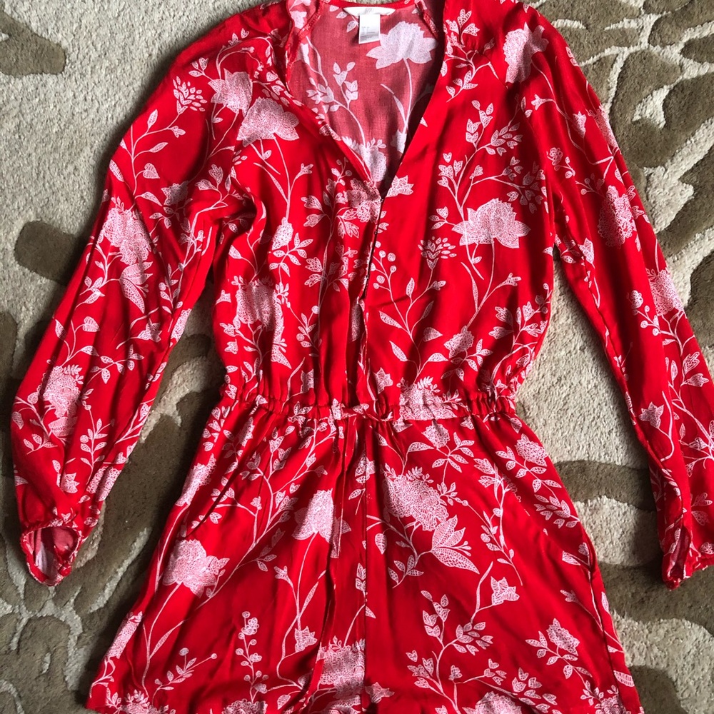 Red Floral Jumpsuit - Gem